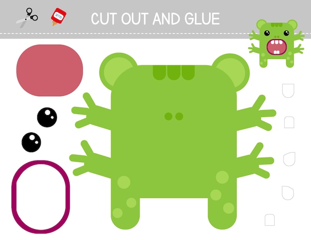 Playful Green Monster Cut-Out Craft Project | Jiffy Designs