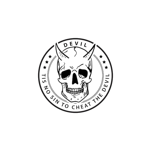 Devilish Skull Emblem with Crossed Swords | Jiffy Designs