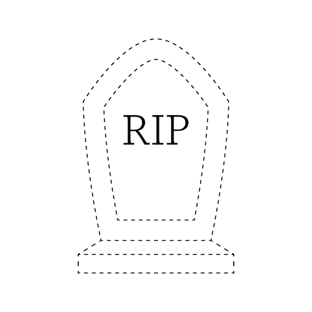 Minimalist Gravestone with Iconic 'RIP' Text | Jiffy Designs