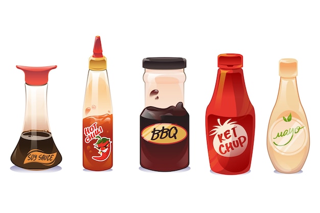 Vibrant Condiment Collection: Sauces, Ketchup, and More | Jiffy Designs