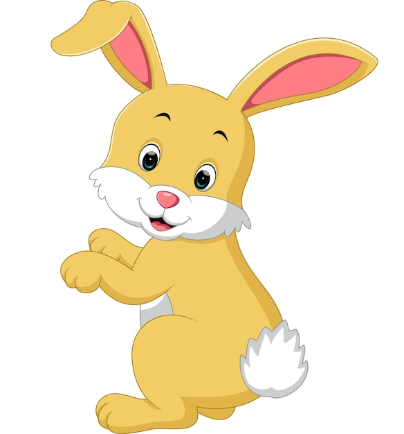Cheerful Yellow Bunny Rabbit Cartoon Character Illustration | Jiffy Designs