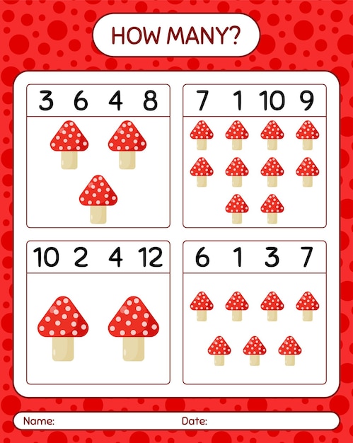 Counting Colorful Mushroom Shapes on a Vibrant Red Background | Jiffy ...