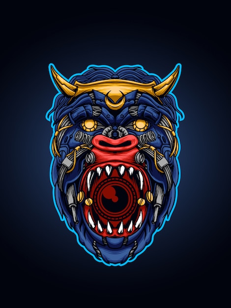 Ferocious Mythical Creature with Glowing Eyes and Bared Fangs | Jiffy ...