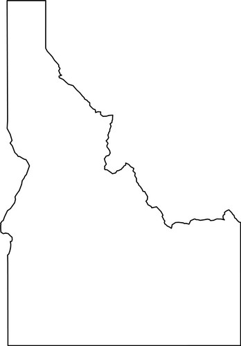 Idaho, State Of Usa - Solid Black Outline Map Of Country Area. Simple ...