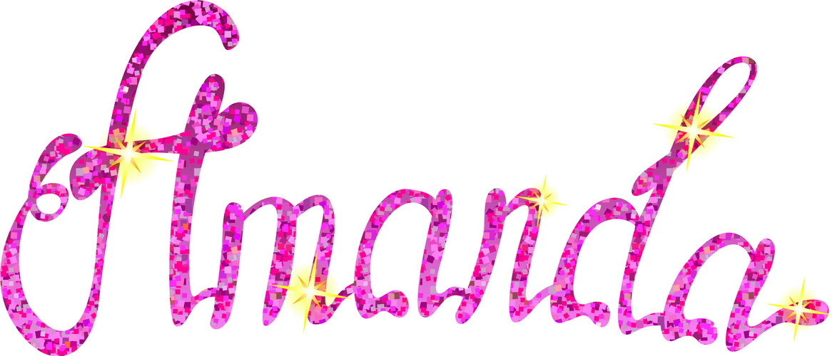 Vector Amanda Name Lettering Tinsels | Jiffy Designs