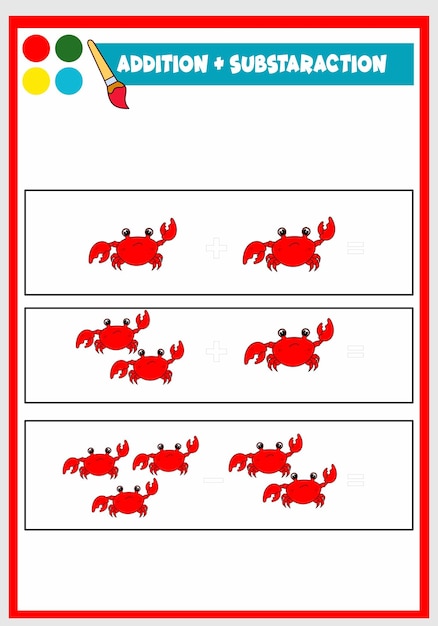 Vibrant Crustacean Counting: Addition and Subtraction Fun | Jiffy Designs