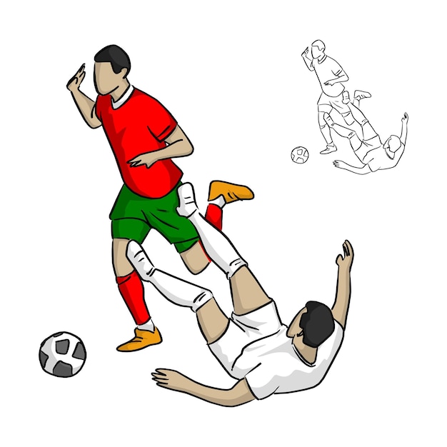 Dramatic Soccer Collision Captured in Vivid Illustration | Jiffy Designs