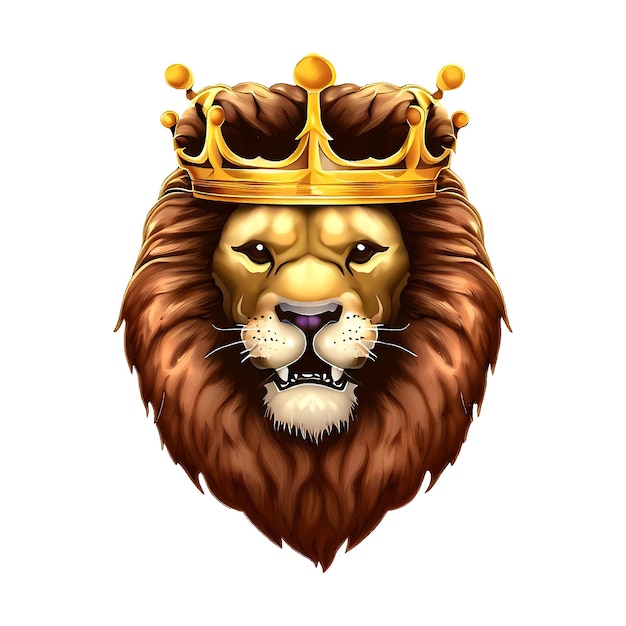 Majestic Lion Ruler with Ornate Golden Crown | Jiffy Designs