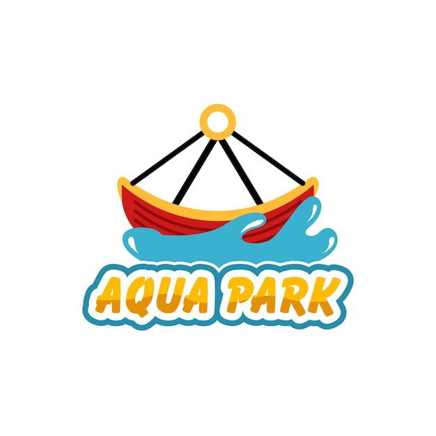 Vibrant Aqua Park Logo with Playful Water Slide Attraction | Jiffy Designs
