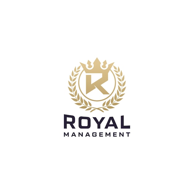 Elegant Crest with Laurel Wreath and Royal 'K' Symbol | Jiffy Designs