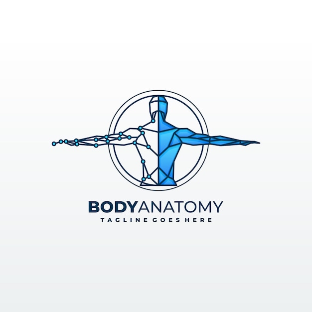 Captivating Anatomical Emblem with Dynamic Figure | Jiffy Designs
