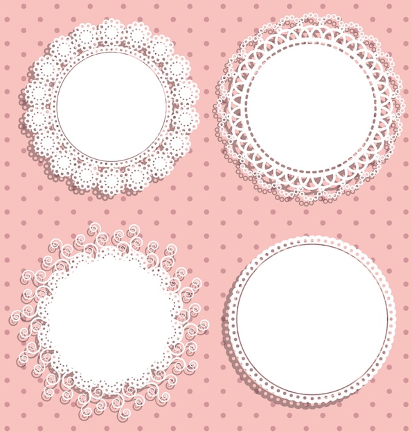 Delicate Lace Doily Frames on Soft Pink Background | Jiffy Designs