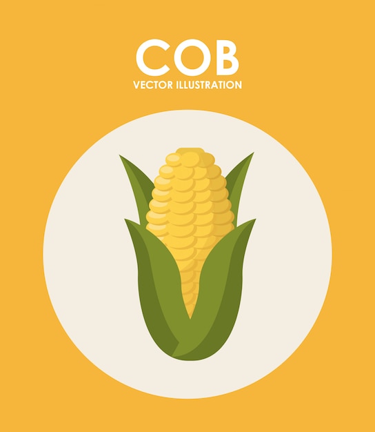 Vibrant Corn Cob Vector Illustration with Stylized Design | Jiffy Designs