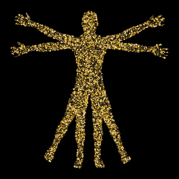 Golden Human Figure Formed by Intricate Ornate Patterns | Jiffy Designs