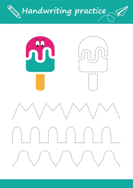 Vibrant Ice Cream Handwriting Practice Worksheet | Jiffy Designs