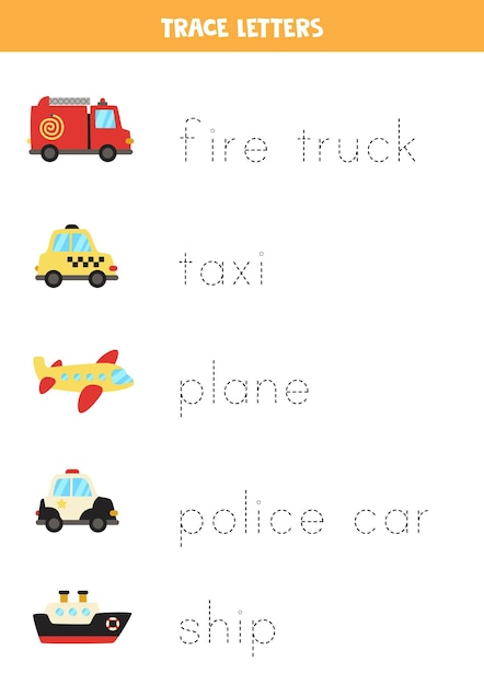 Engaging Tracing Activities with Vibrant Transportation Icons | Jiffy ...
