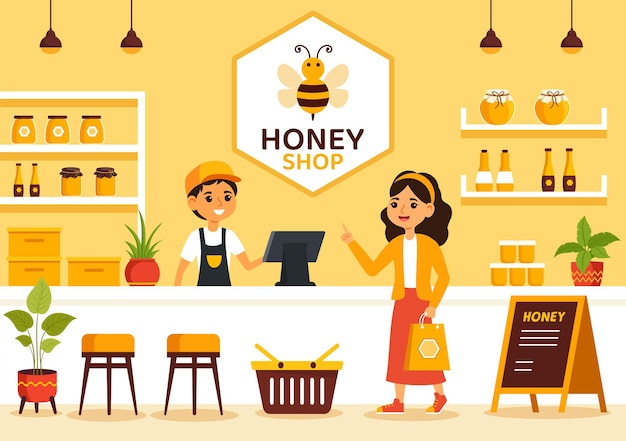 Vibrant Honey Shop Interior with Friendly Attendants | Jiffy Designs