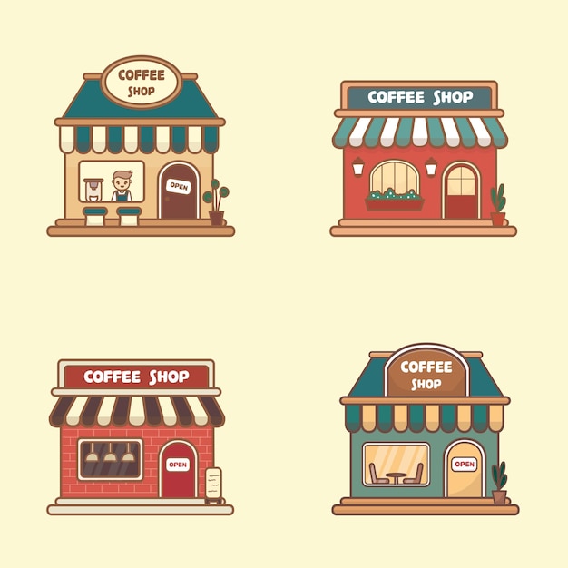 Vibrant Collection of Diverse Coffee Shop Illustrations | Jiffy Designs