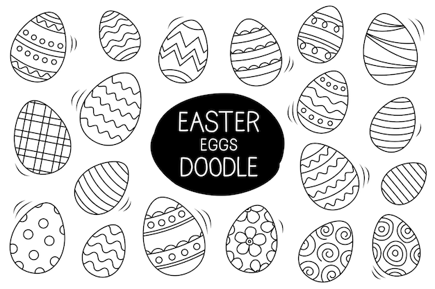 Intricate Easter Eggs Doodle Collection with Diverse Patterns | Jiffy ...