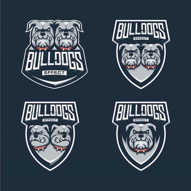 Fierce Bulldog Mascot Logos in Bold Black and White | Jiffy Designs