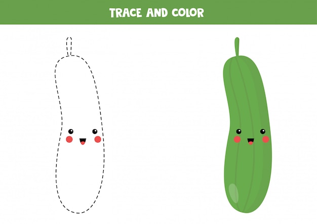 Adorable Cucumber Tracing and Coloring Activity | Jiffy Designs