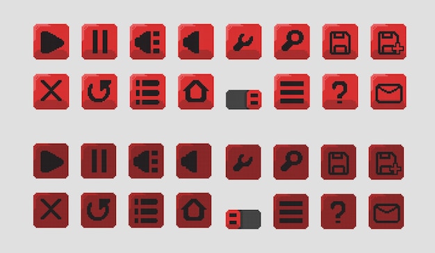 Diverse Red and Black Icon Collection for Digital Media | Jiffy Designs
