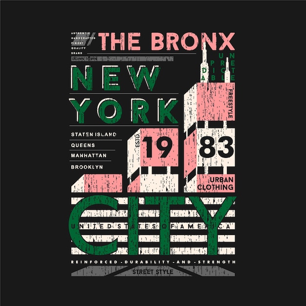 Retro Graphic Cityscape of The Bronx, New York | Jiffy Designs