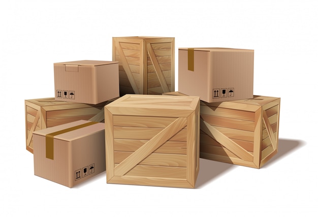 Assortment of Sturdy Wooden Crates and Cardboard Boxes | Jiffy Designs