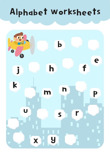 Whimsical Alphabet Worksheets with Playful Character | Jiffy Designs