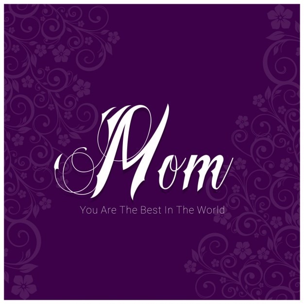 Elegant Purple Floral Background with 'Mom' Text Overlay | Jiffy Designs