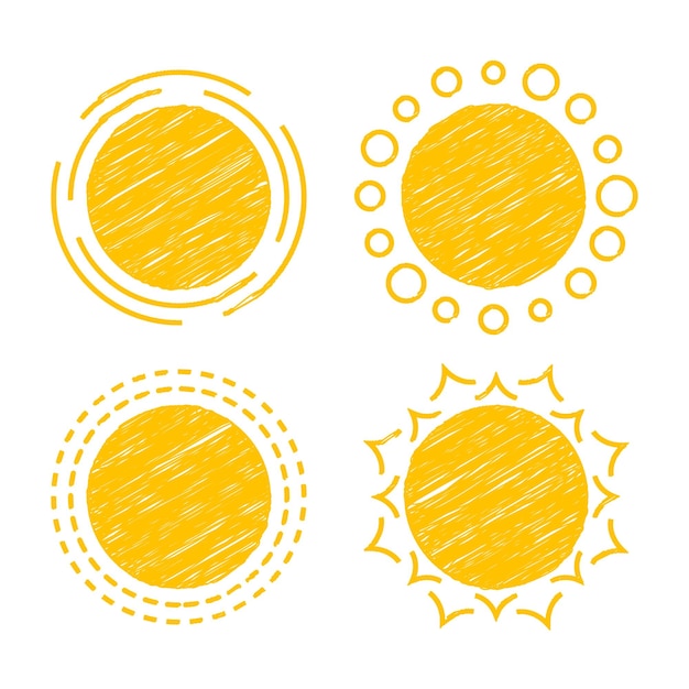 Vibrant Collection of Hand-Drawn Sun Symbols and Icons | Jiffy Designs