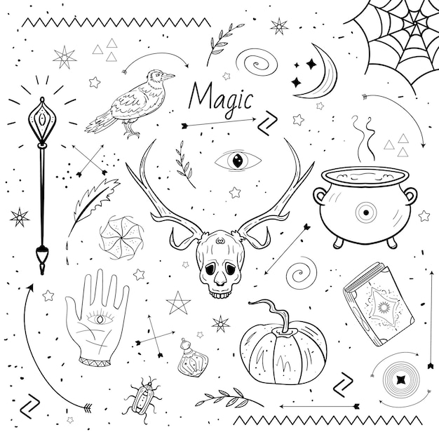 Enchanting Symbols of Mystical Wonder: Occult Imagery Collage | Jiffy ...