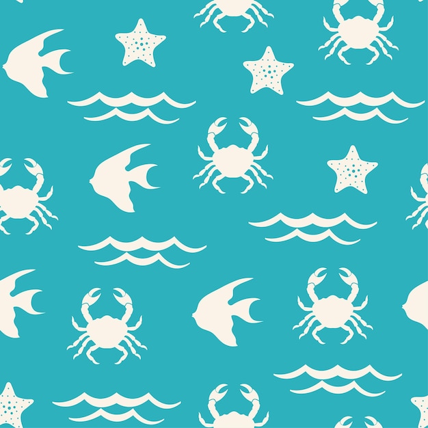 Vibrant Coastal Creatures: A Playful Aquatic Pattern | Jiffy Designs