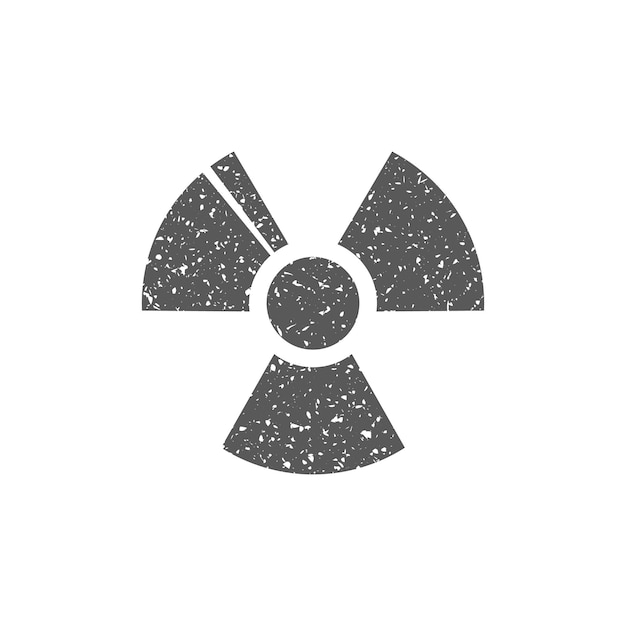 Striking Grayscale Radiation Symbol with Speckled Texture | Jiffy Designs