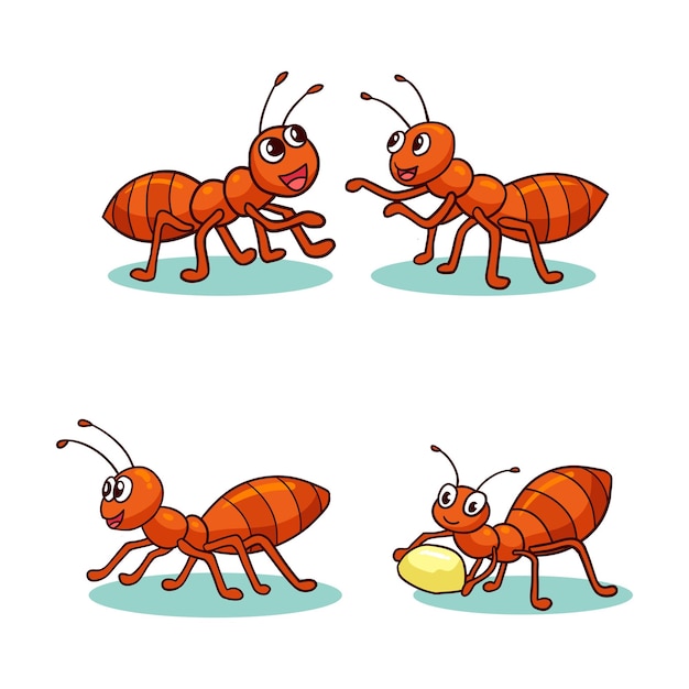 Playful Ant Illustrations with Expressive Faces and Vibrant Colors ...