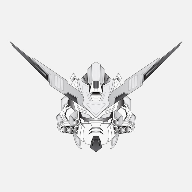 Striking Mecha Warrior Emblem: Futuristic Robotic Design | Jiffy Designs