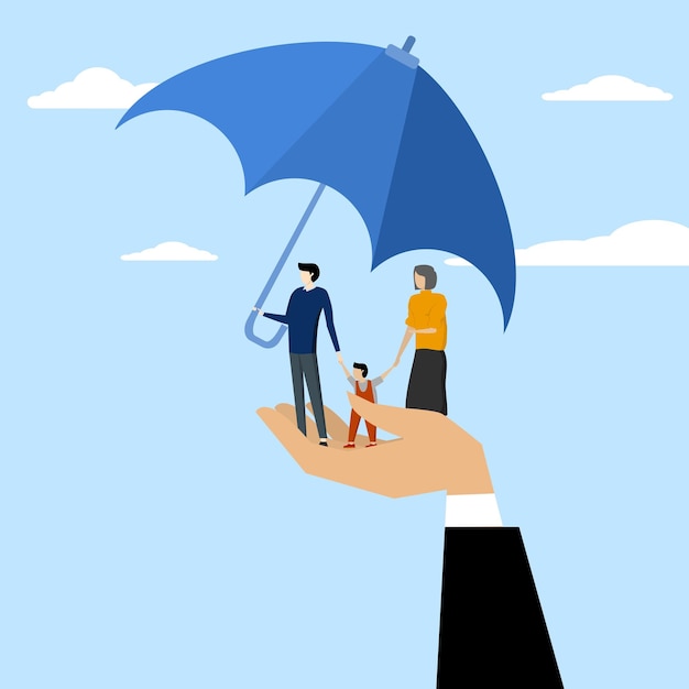 Shielding Family Under a Protective Umbrella in the Sky | Jiffy Designs
