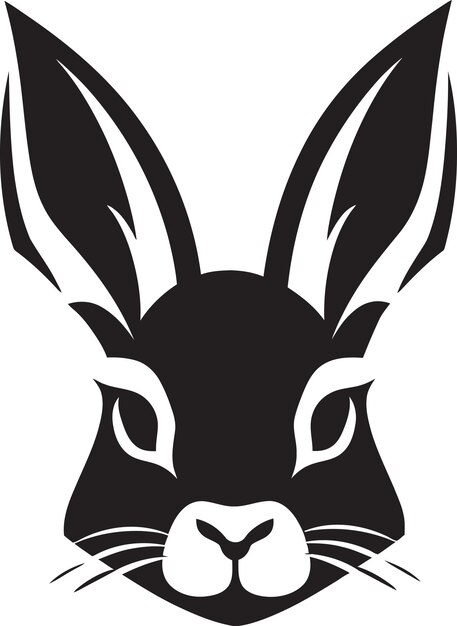 Striking Monochrome Rabbit Head Silhouette | Jiffy Designs