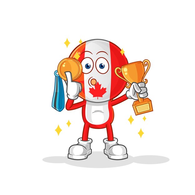 Energetic Canadian Mascot Celebrates Victory with Trophy | Jiffy Designs