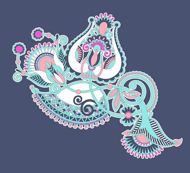 Vibrant Floral Fantasy: Whimsical Paisley-Inspired Illustration | Jiffy ...