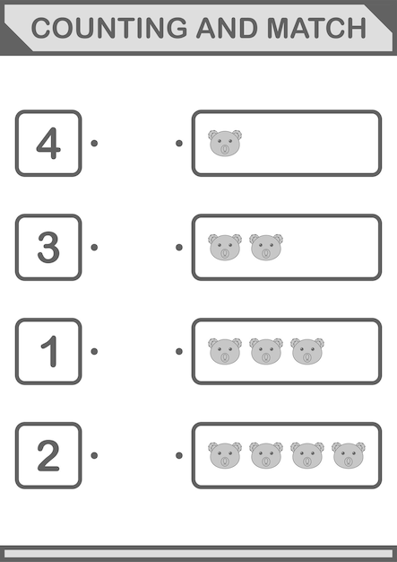 Counting and Matching Cute Bear Faces | Jiffy Designs