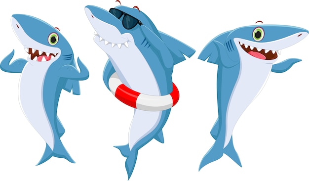 Vibrant Collection of Playful Cartoon Shark Illustrations | Jiffy Designs