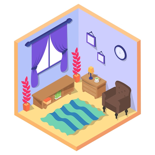 Cozy Hexagonal Room with Vibrant Decor and Furnishings | Jiffy Designs