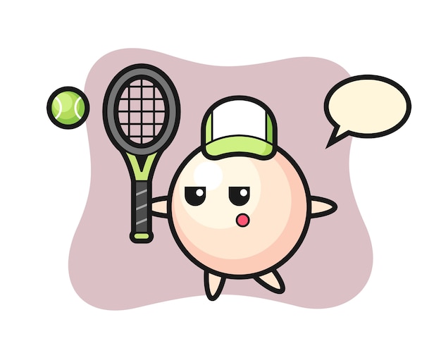 Cute Tennis Ball Character Holding Racket | Jiffy Designs