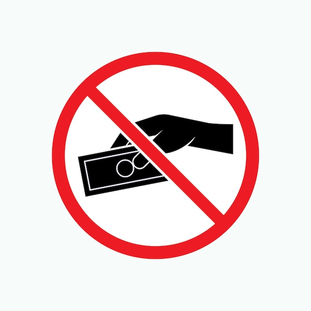 Forbidden Symbol: Hand Reaching for Cash Prohibited | Jiffy Designs