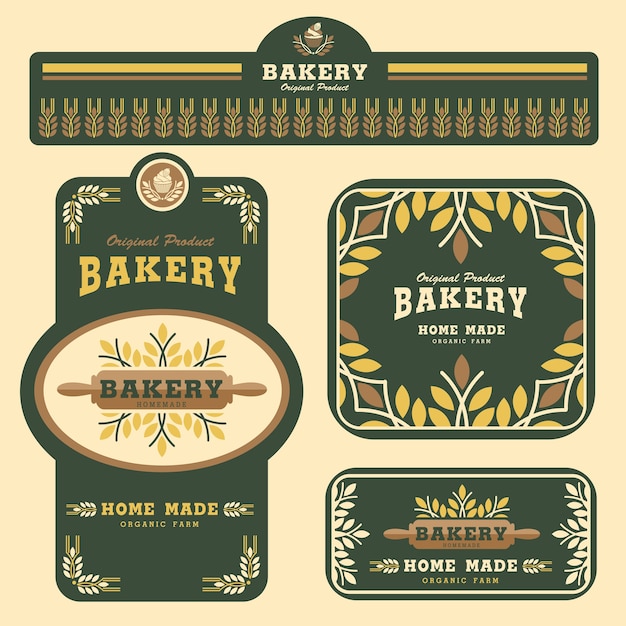 Elegant Bakery Emblem Collection with Floral Motifs and Vintage Charm ...