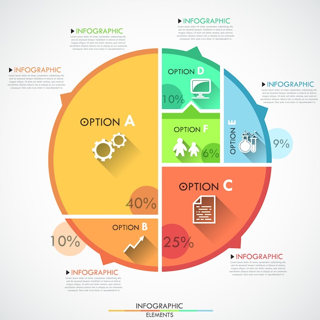 Circular Infographic Diagram with Multiple Colorful Segments and Icons ...