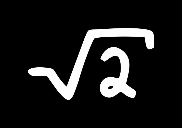 Freehand Illustration Of The Square Root Of Two On Dark Background ...