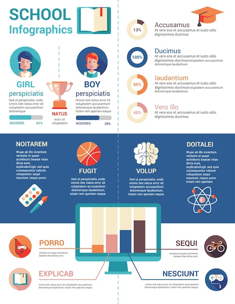 Vibrant School Infographic Showcasing Educational Concepts and Icons ...