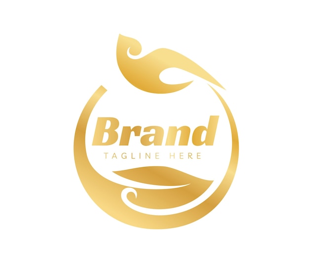 Elegant Golden Bird Emblem with Captivating Tagline | Jiffy Designs